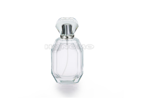 100ml Diamond Shape glass perfume bottle with silver spray and acrylic ...