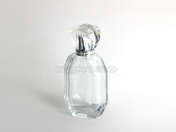 100ml Diamond Shape glass perfume bottle with silver spray and acrylic ...
