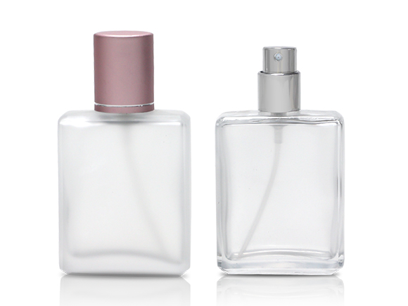 Flat Square 30ML Clear Frosted Glass Perfume Bottle with Silver Spray ...