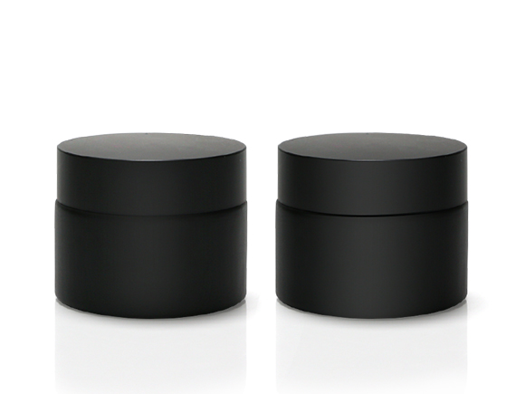 50ML 50G Matte Black Colored Cosmetic Jar Empty Glass Cream Jar with ...